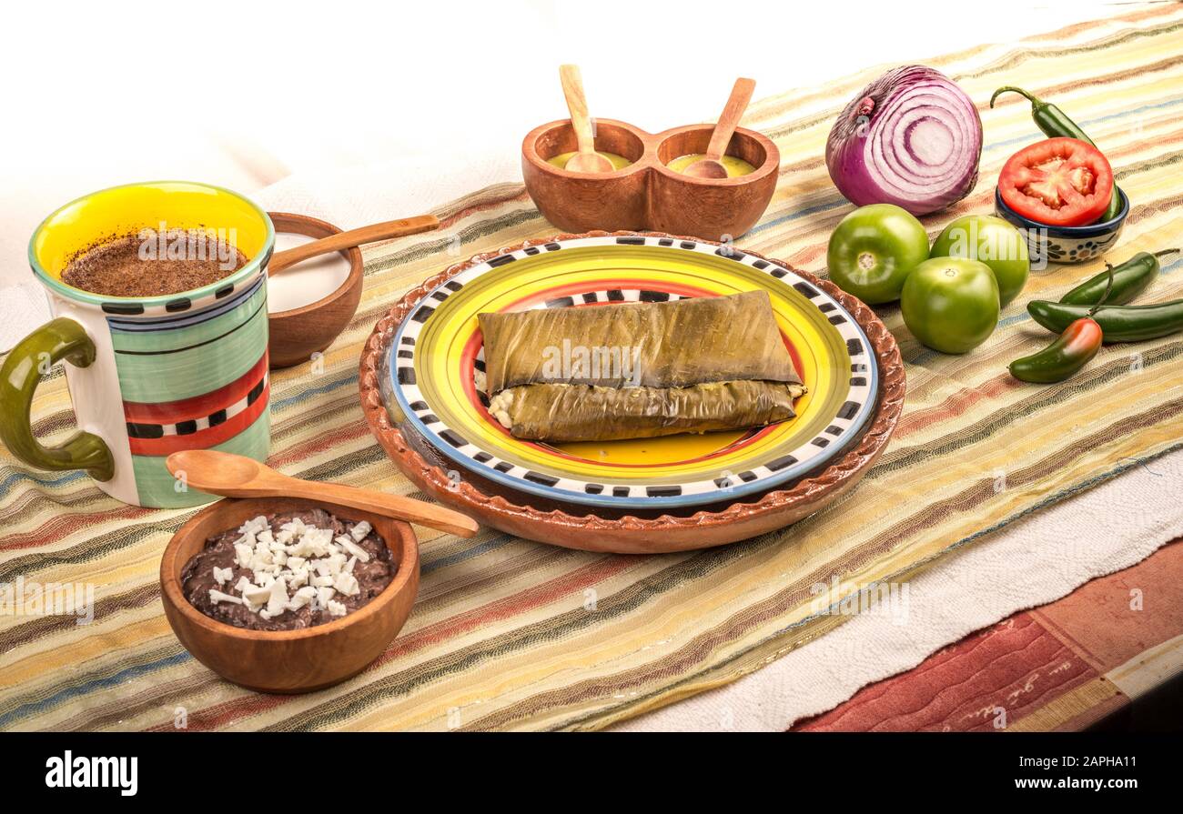 Tamales Oaxaqueños, Mexican dish made with corn dough, chicken or pork ...