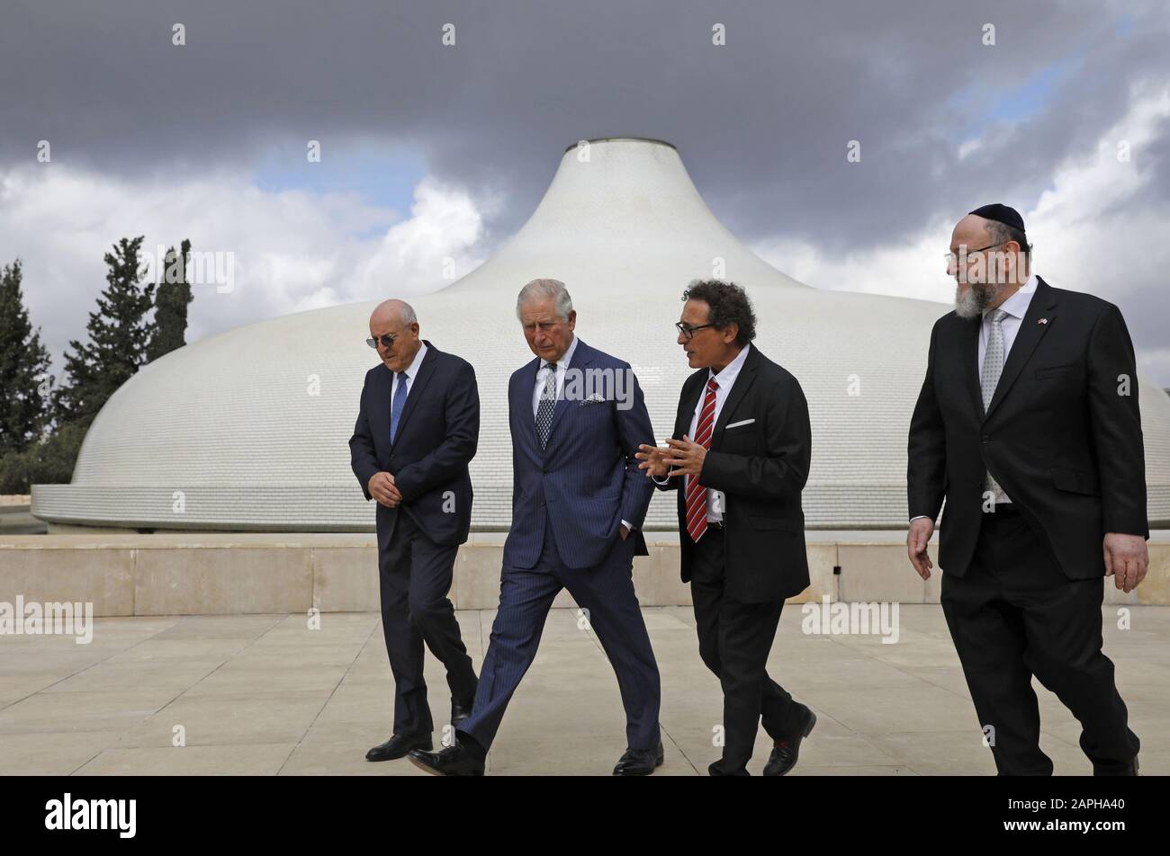 Jerusalem, Israel. 23rd Jan, 2020. Israel Museum Chairman Issac Molcho (L), Britain's Prince ...