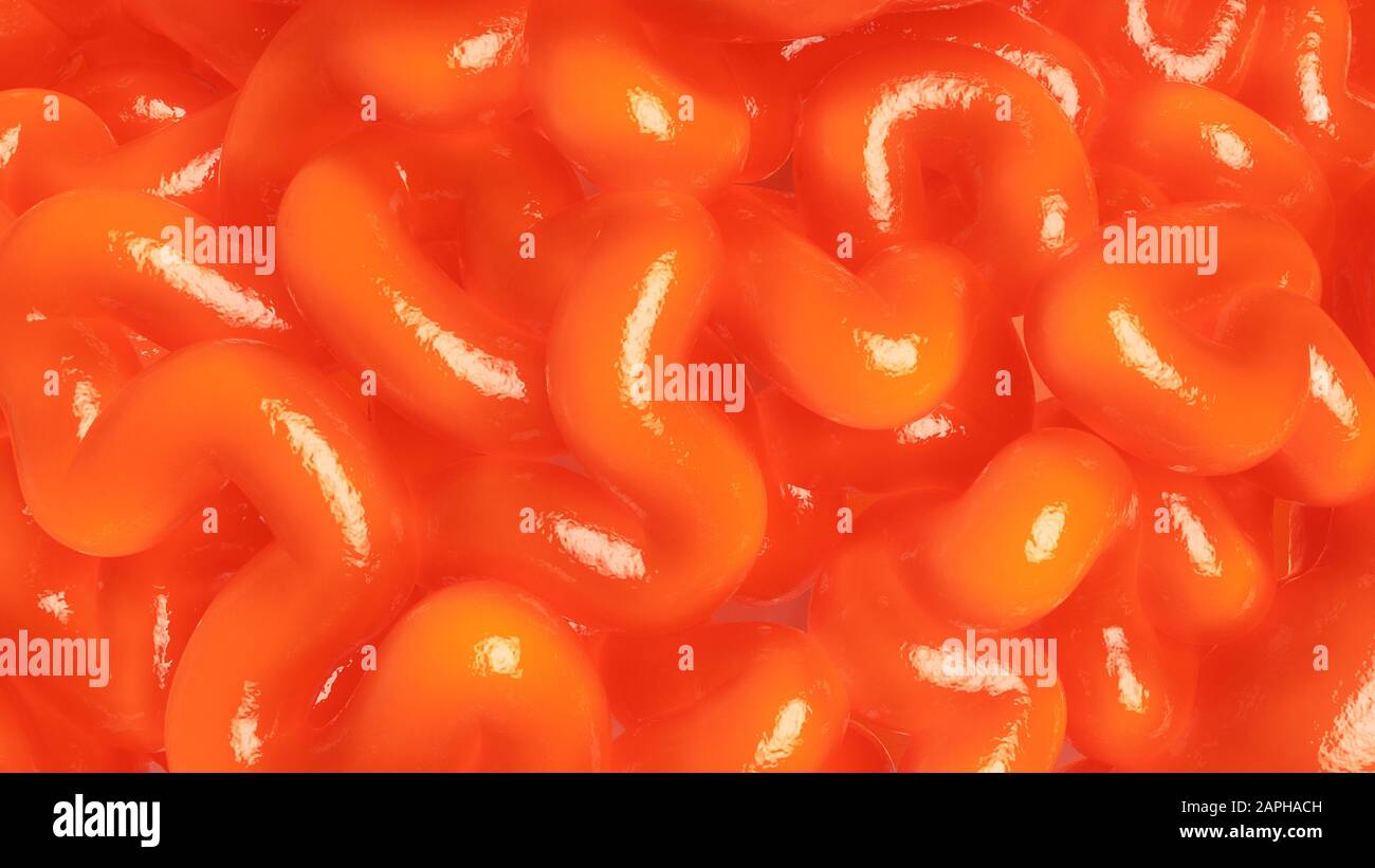 Inflammation of the small intestine - close up - 3D rendering Stock ...