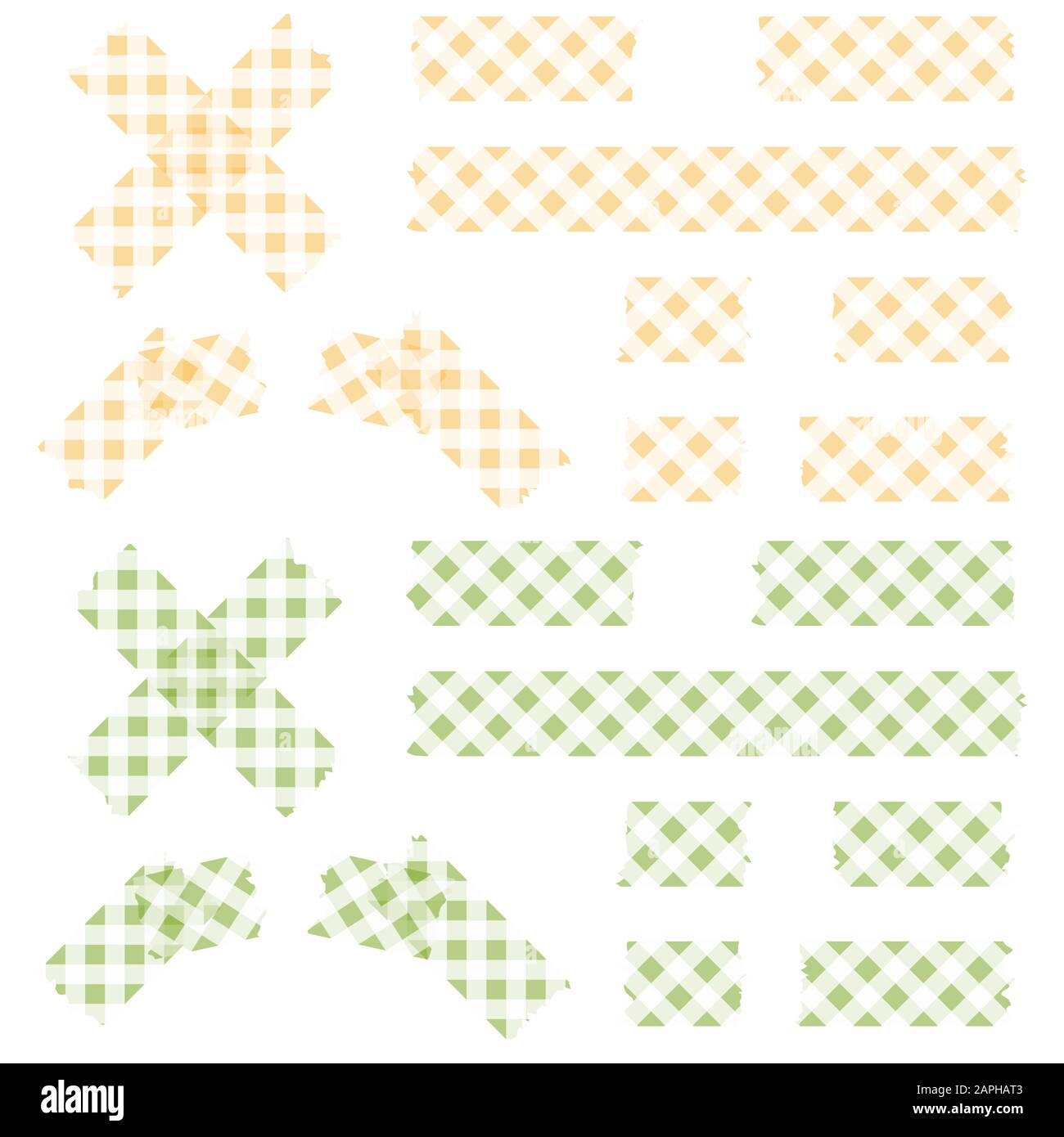 collection of checkered adhesive tapes colored yellow and green Stock ...