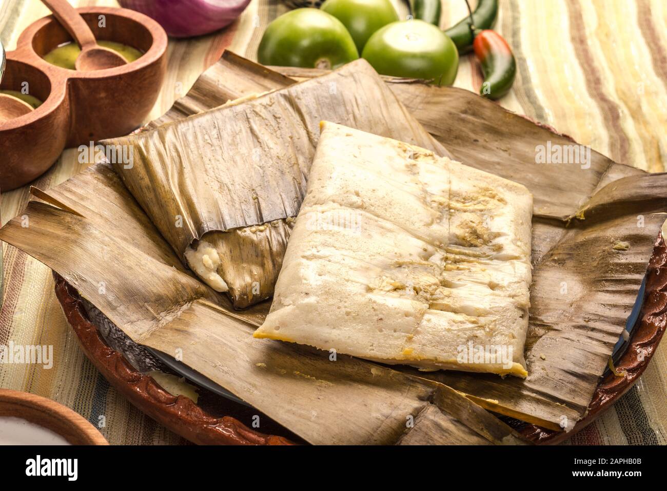 Tamales Oaxaqueños, Mexican dish made with corn dough, chicken or pork ...