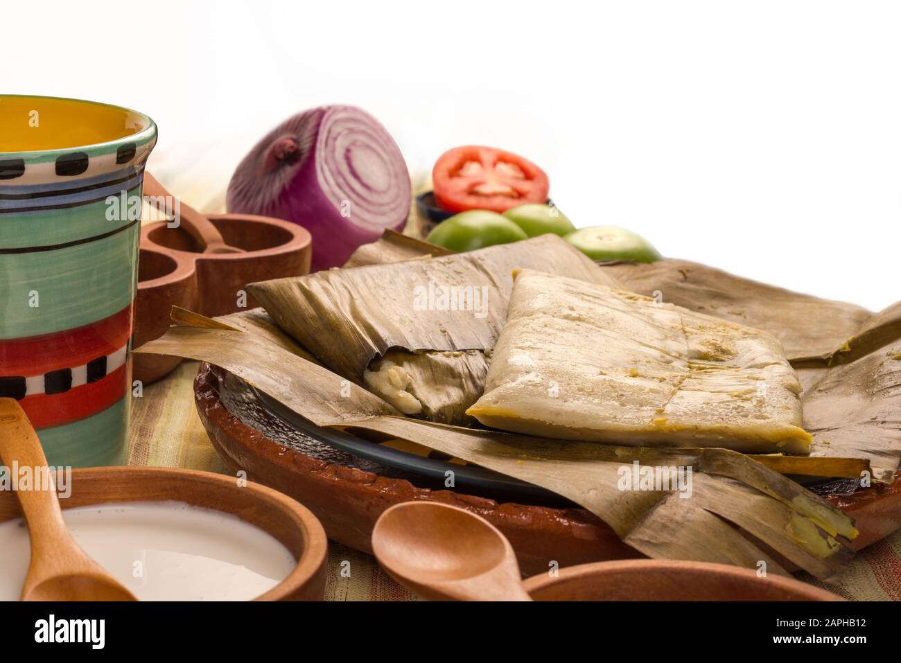 Tamales Oaxaqueños, Mexican dish made with corn dough, chicken or pork ...