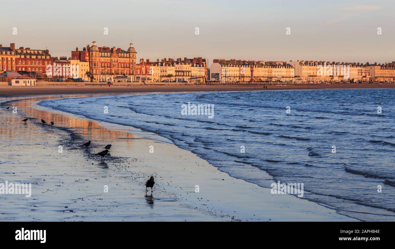 weymouth award winning beach, winter january 2020, frost on beach, cold ...