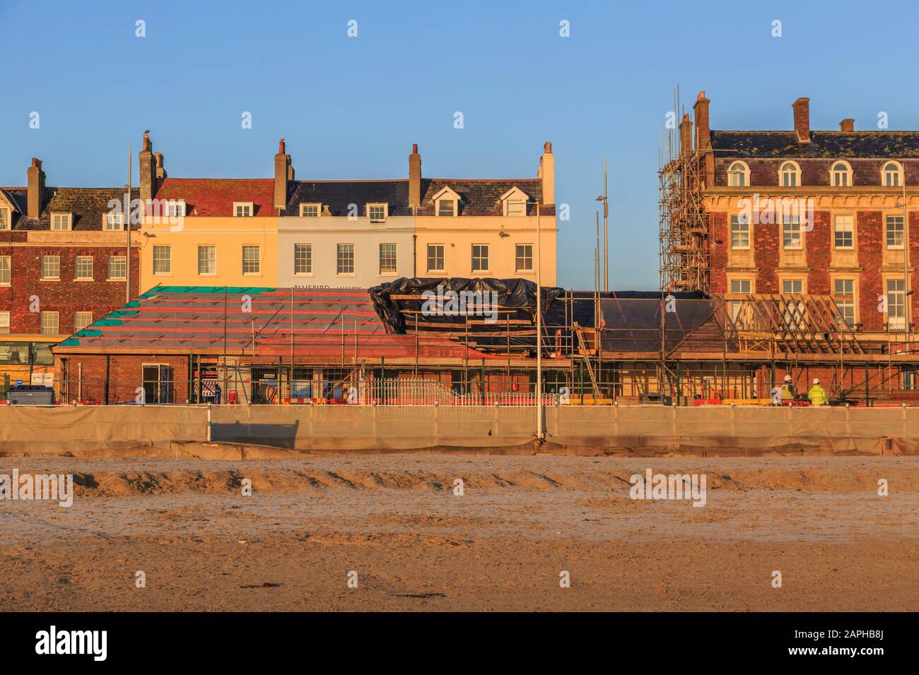 weymouth award winning beach, winter january 2020, frost on beach, cold ...