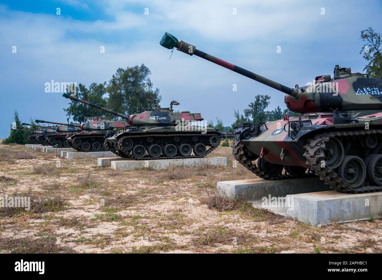 Row of Republic of China Armed Forces M41 Walker Bulldog tanks at ...