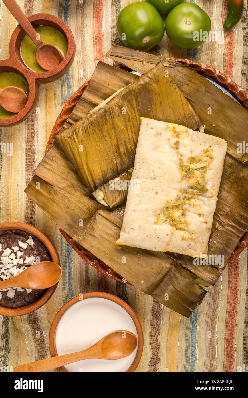 Tamales Oaxaqueños, Mexican dish made with corn dough, chicken or pork ...