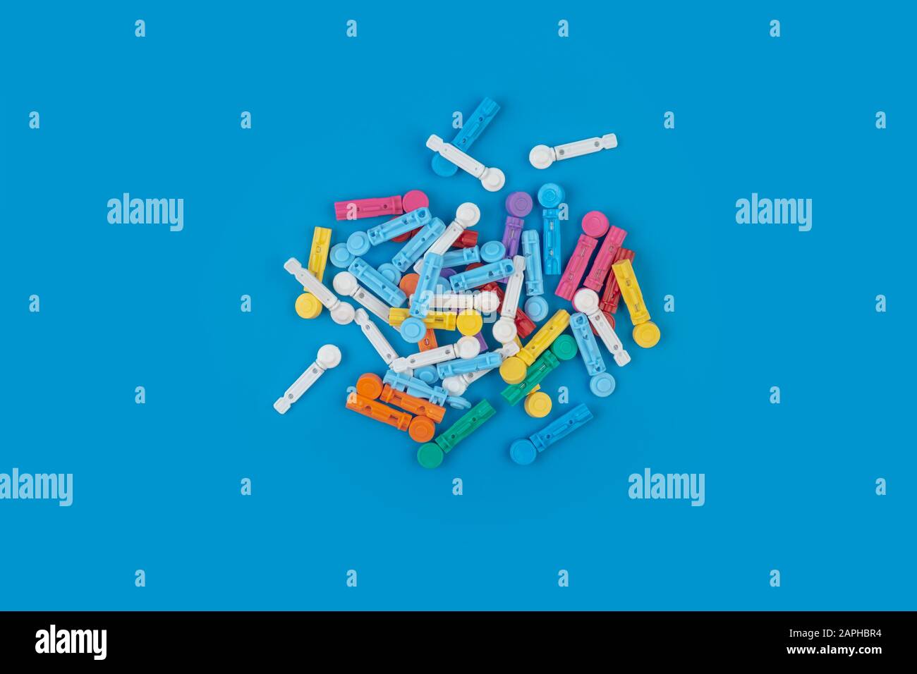 Needles for glucometer. A device for measuring blood sugar levels on a ...