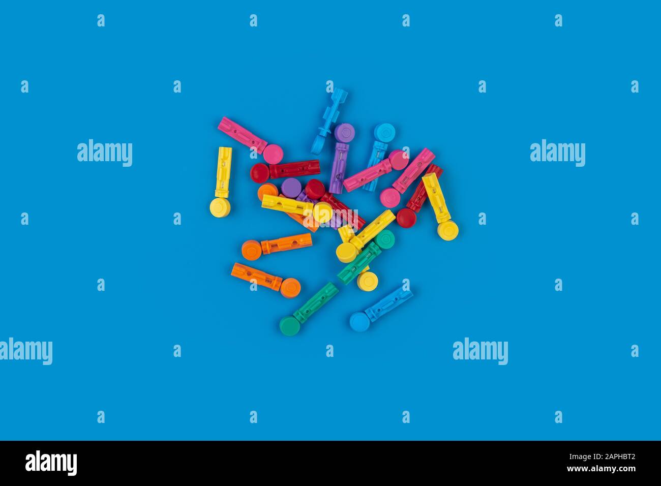 Needles for glucometer. A device for measuring blood sugar levels on a ...