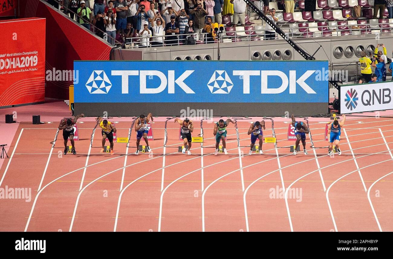 100m run race hi-res stock photography and images - Alamy