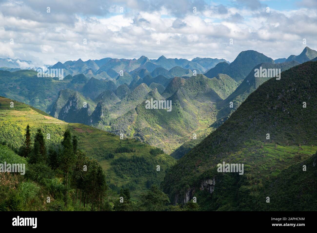 landscape of karst range background, daylight time with blue sky Stock ...