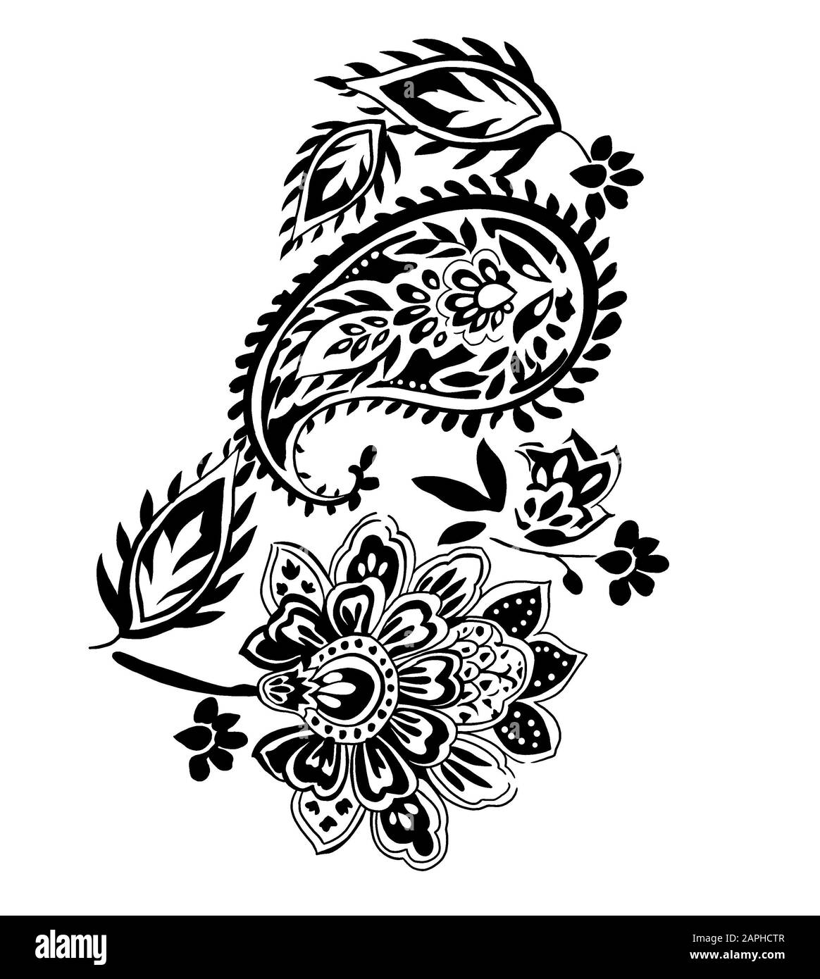 Paisley print Black and White Stock Photos & Images - Alamy