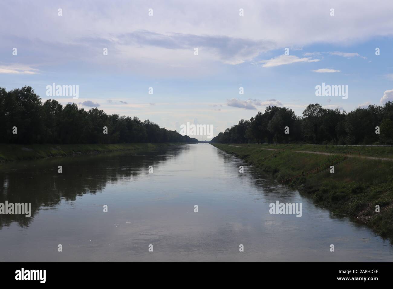 Beautiful day walk in the nature by the river reflection Stock Photo ...
