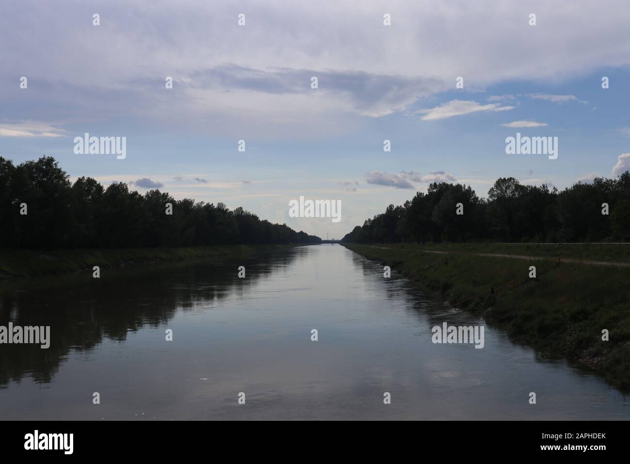 Beautiful day walk in the nature by the river reflection Stock Photo ...