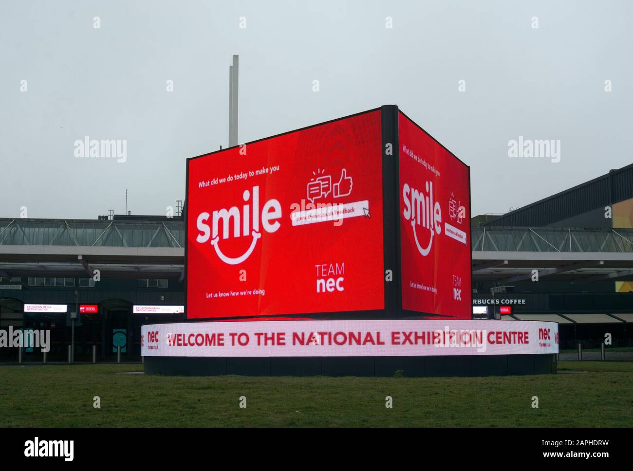 Illuminated sign at the NEC, Birmingham, UK Stock Photo - Alamy