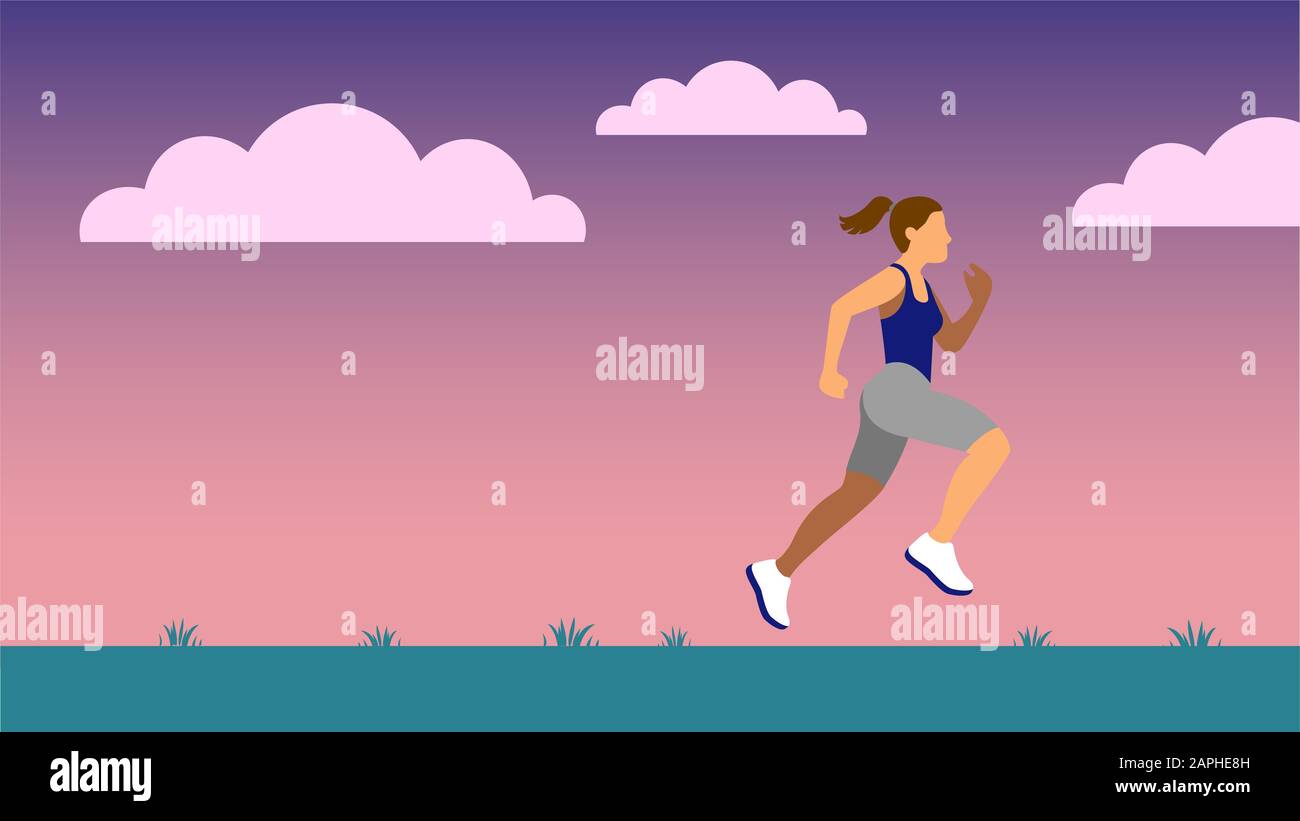 Woman jogging spring movement hi-res stock photography and images - Alamy