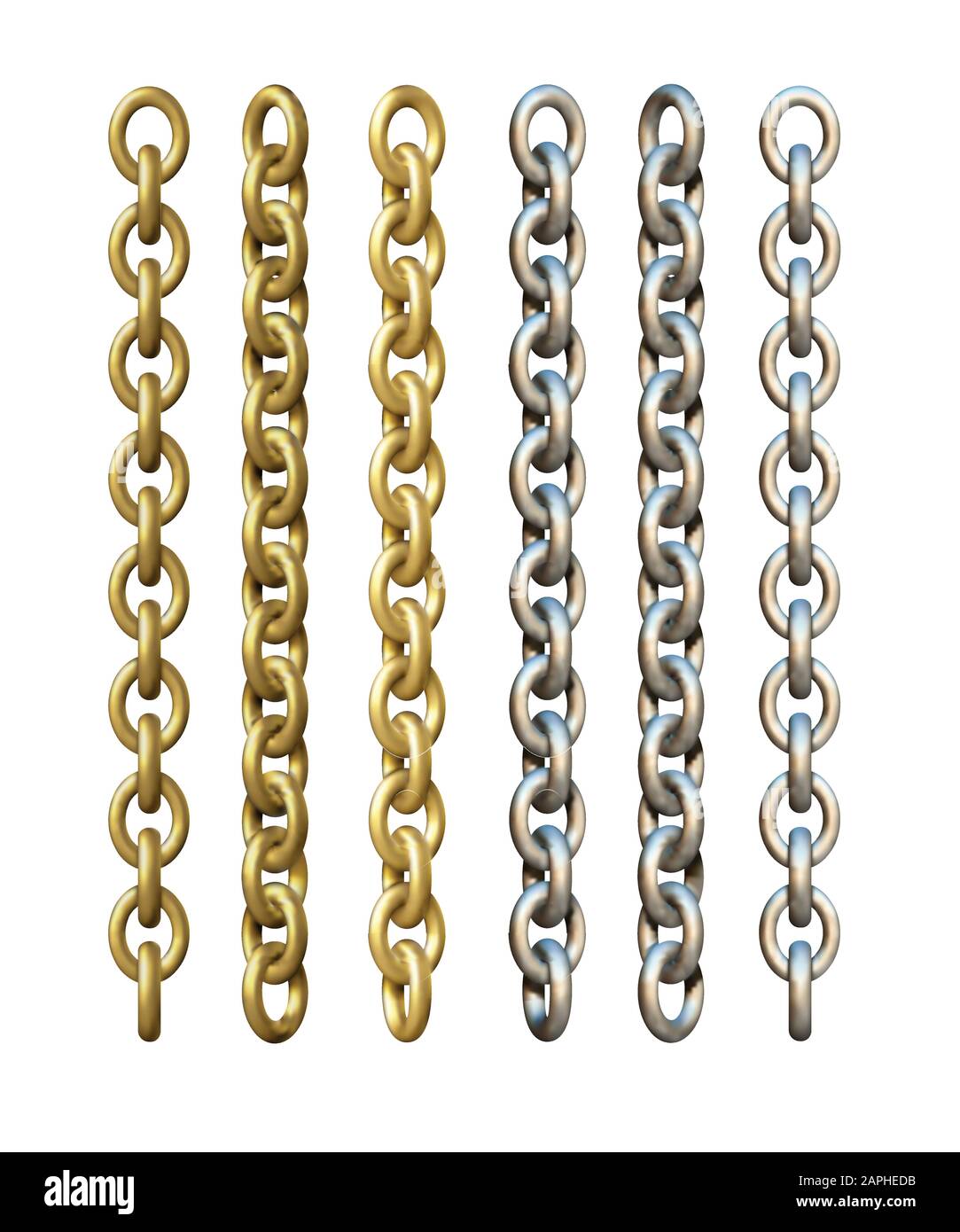 Gold, silver metal chains. 3d realistic vector Stock Vector Image & Art ...