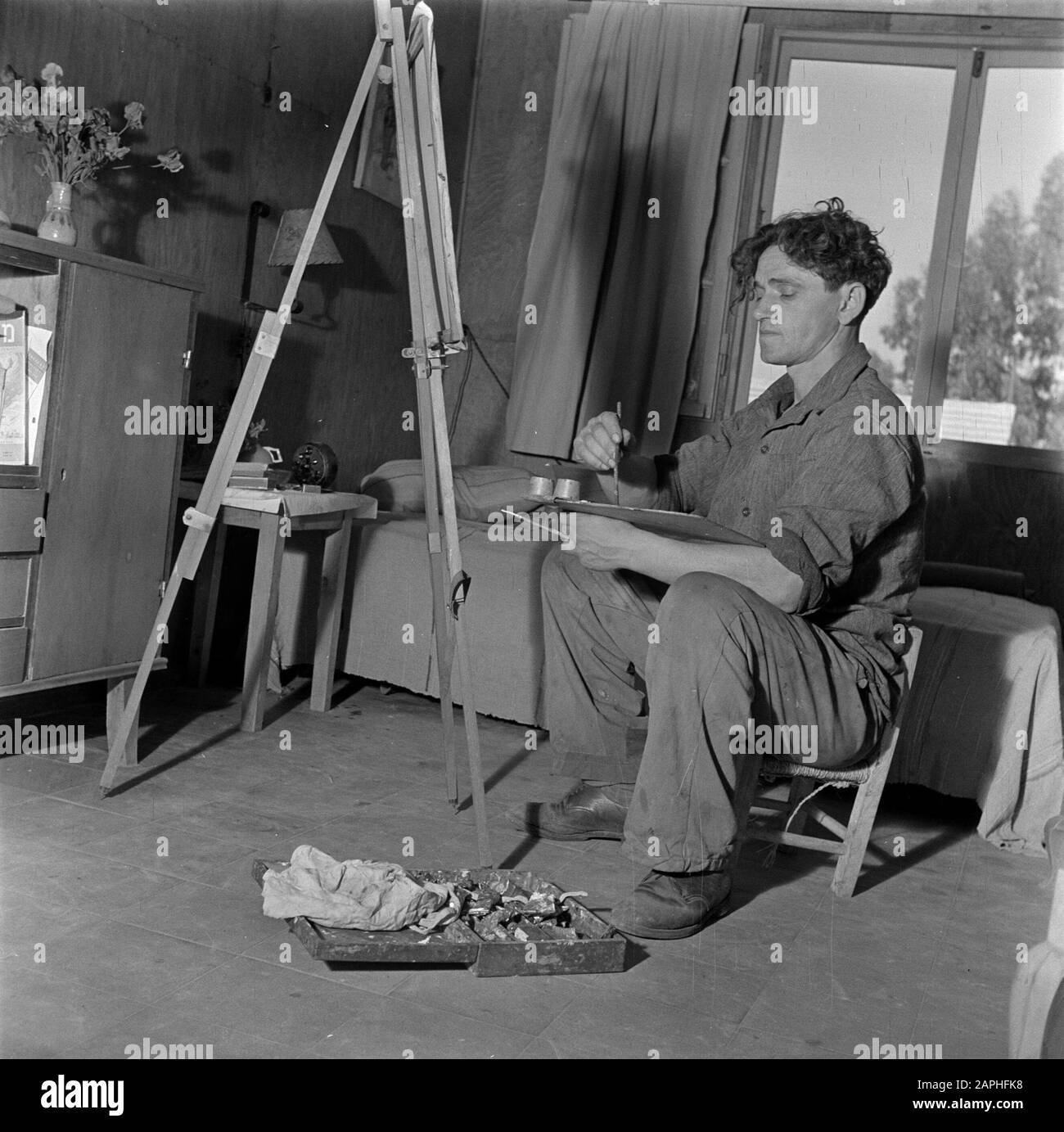 Israel 1948-1949: kibbutz Kiwath Brenner Description: The painter Jacob ...