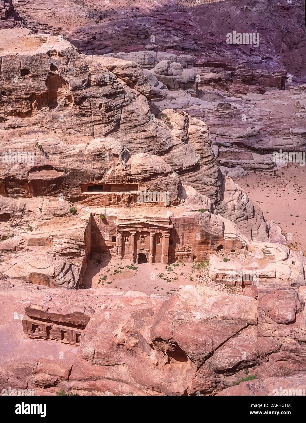Jordan. Aerial view of the Roman Centurion burial temple at the World ...