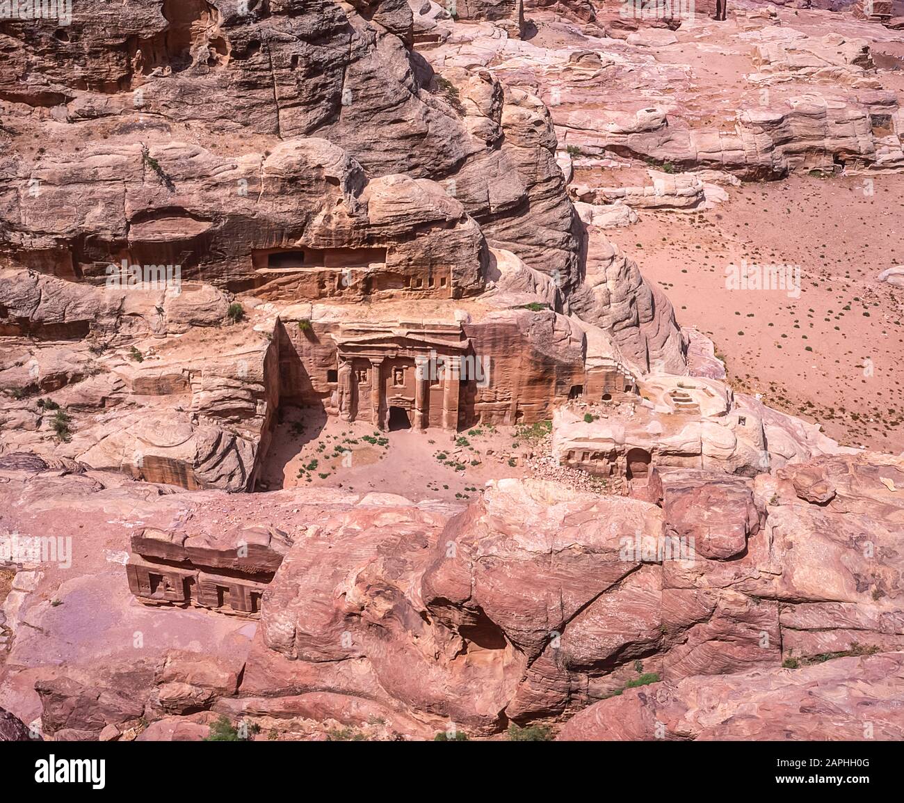 Jordan. Aerial view of the Roman Centurion burial temple at the World ...