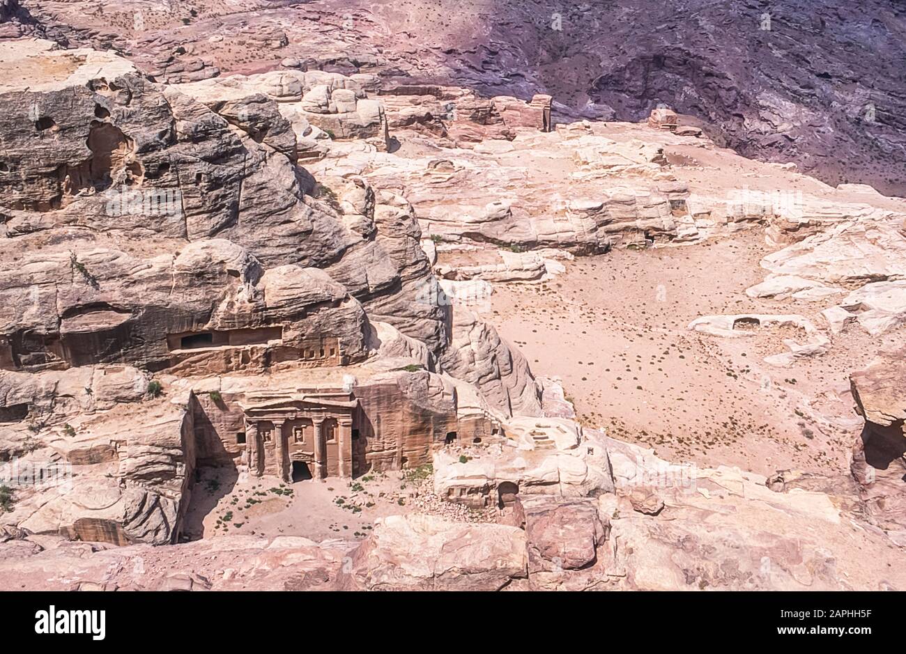 Jordan. Aerial view of the Roman Centurion burial temple at the World ...