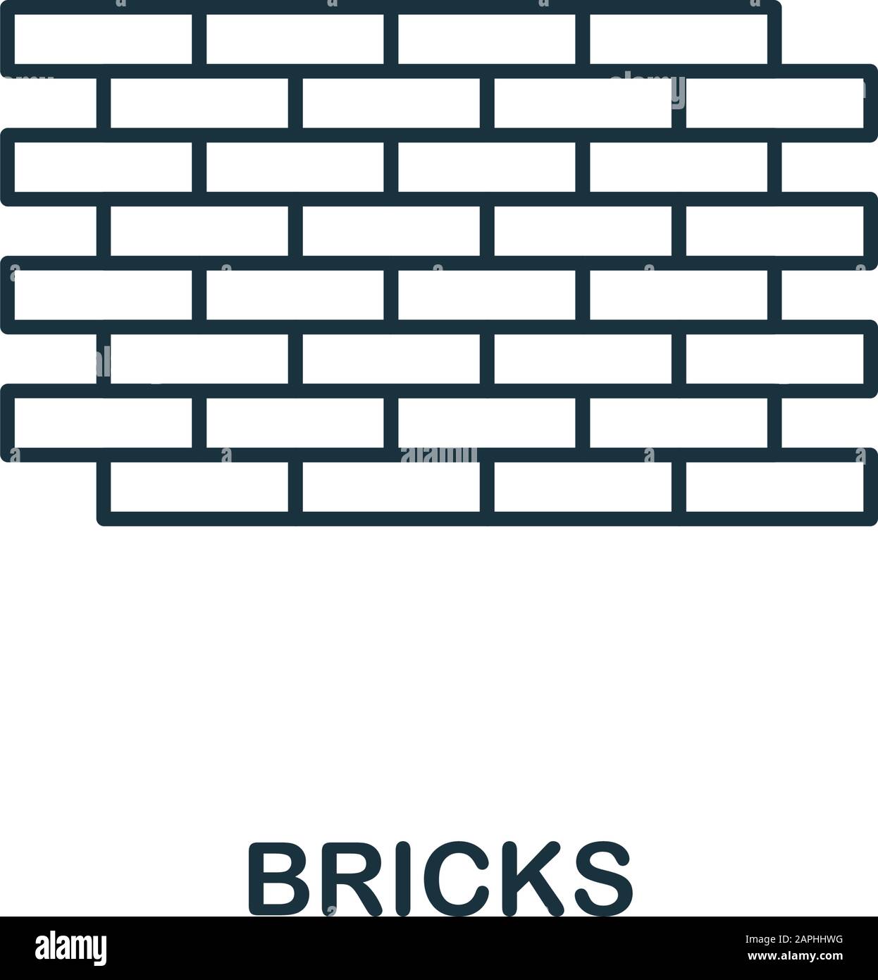 Bricks line icon. Thin style element from construction tools icons ...