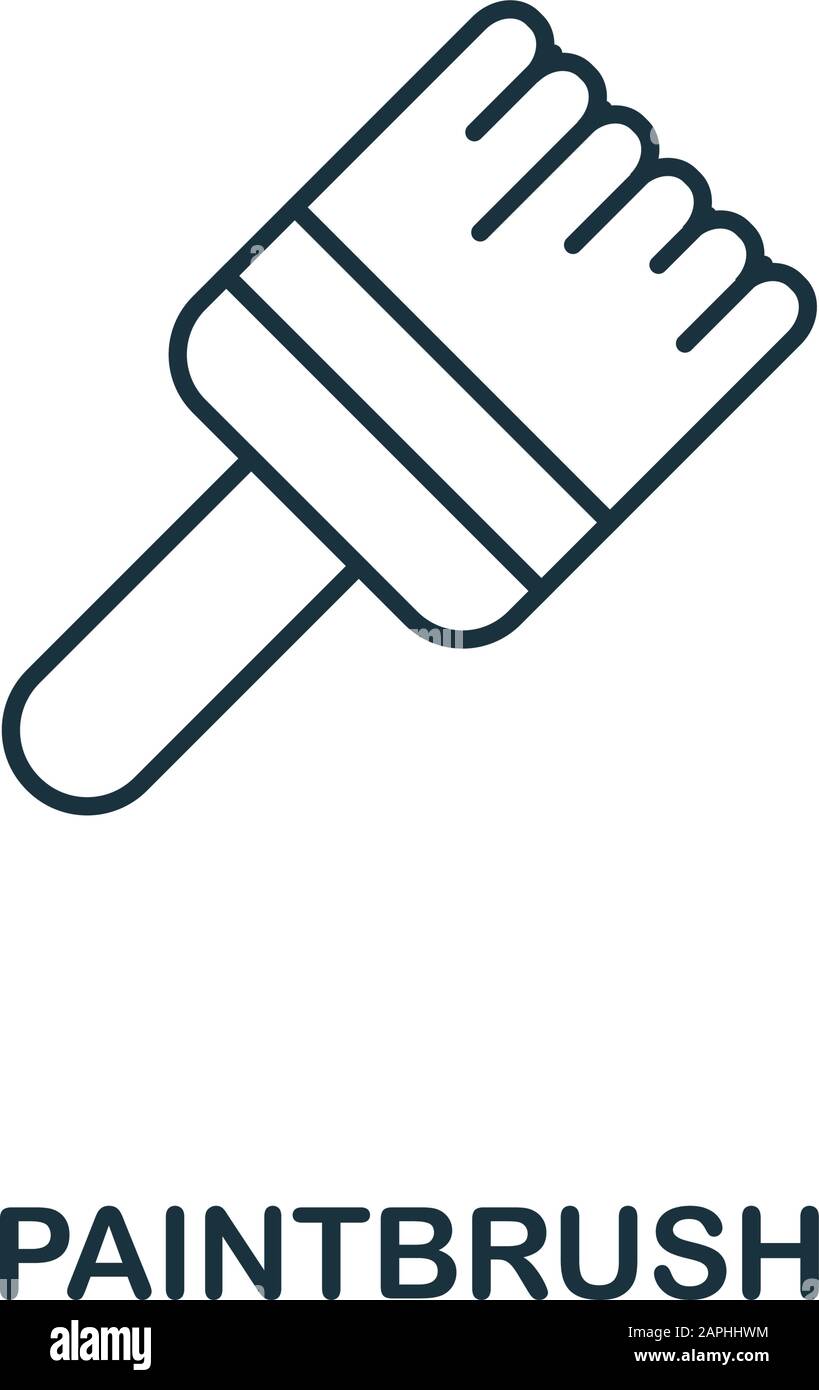 Paintbrush line icon. Thin style element from construction tools icons ...