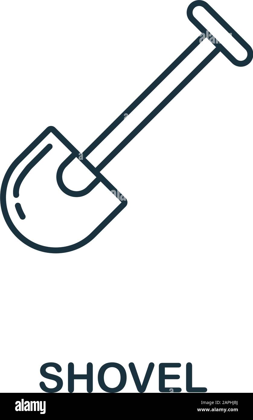 Shovel line icon. Thin style element from construction tools icons ...