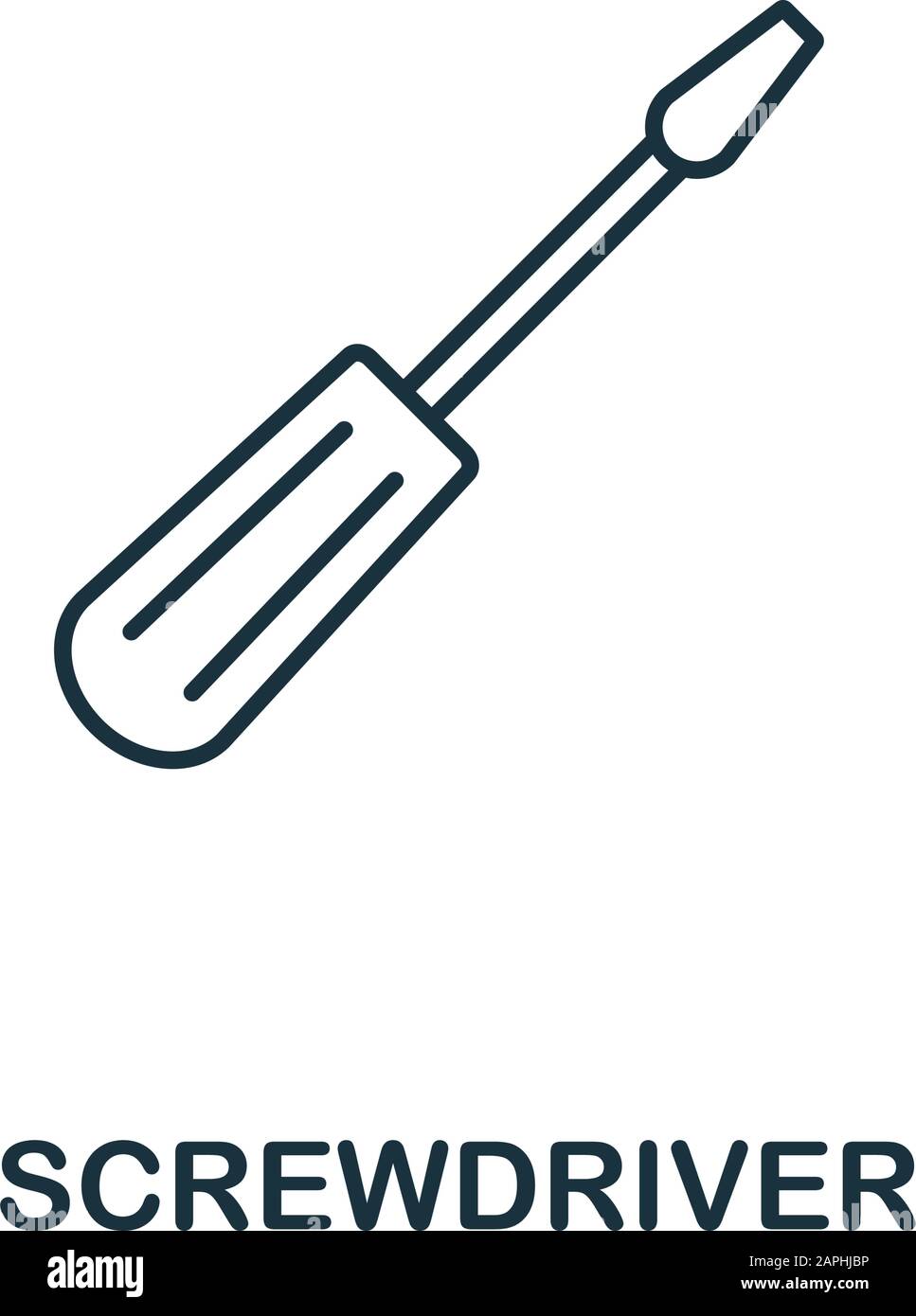 Screwdriver line icon. Thin style element from construction tools icons ...