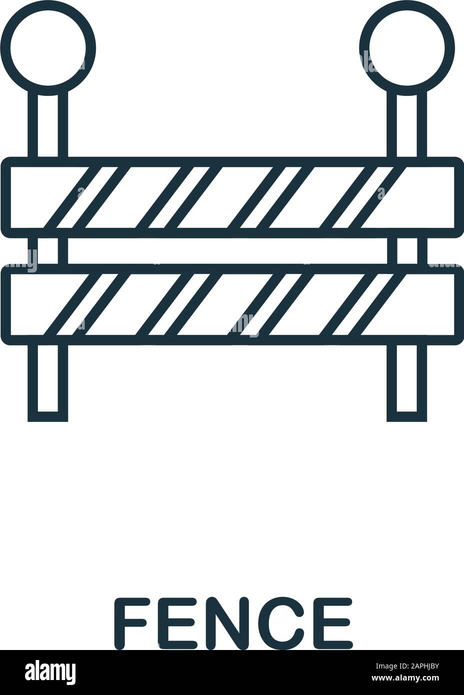 Fence line icon. Thin style element from construction tools icons ...