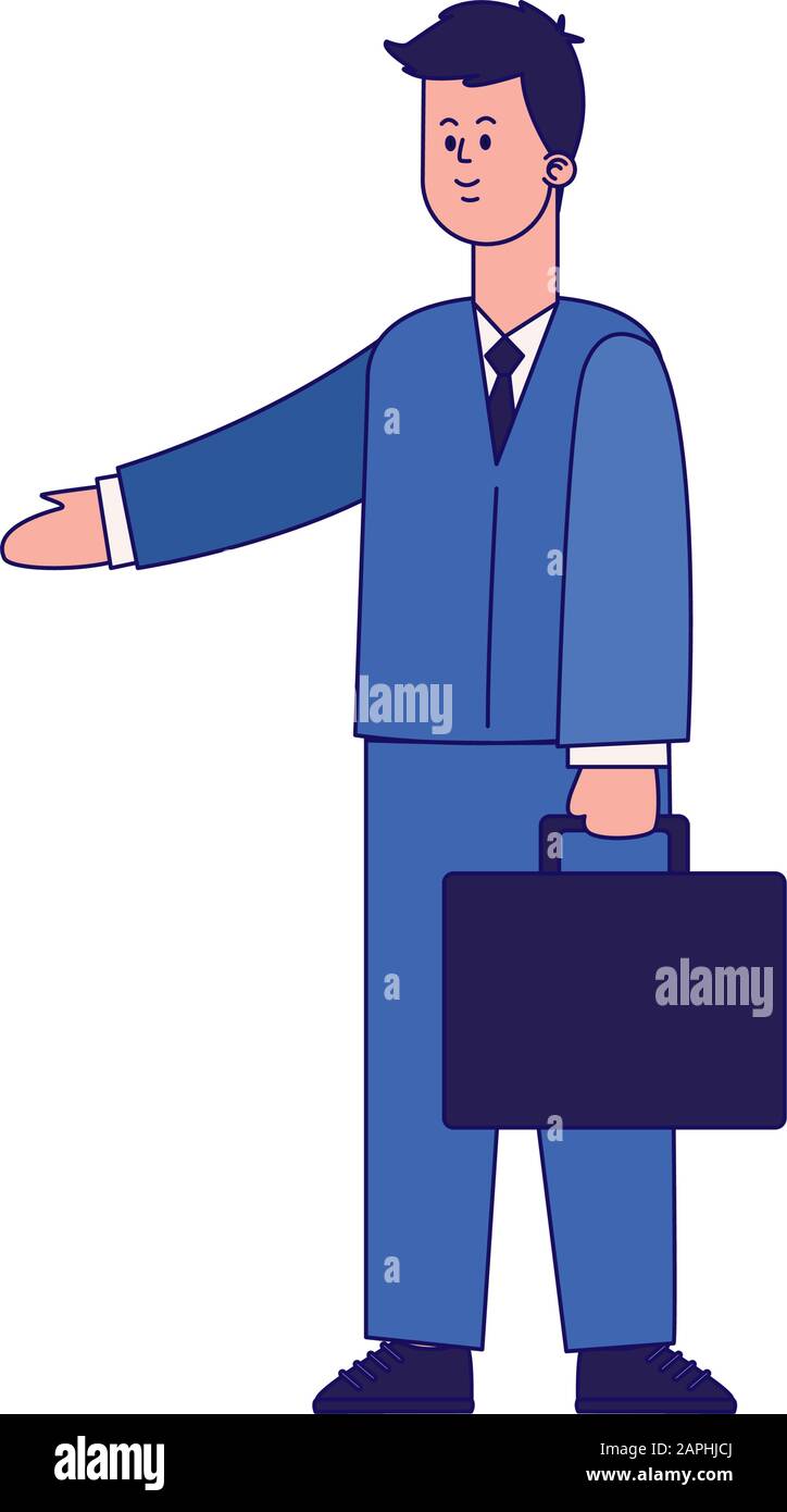 cartoon businessman holding a portfolio Stock Vector Image & Art - Alamy