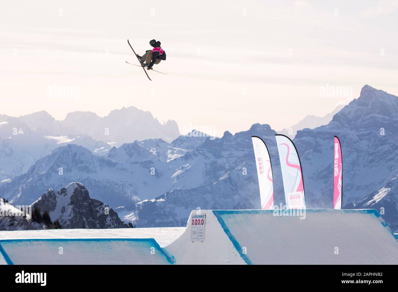 Team GB’s Jasper Klein (17) competes in the men’s Freeski Big Air final ...