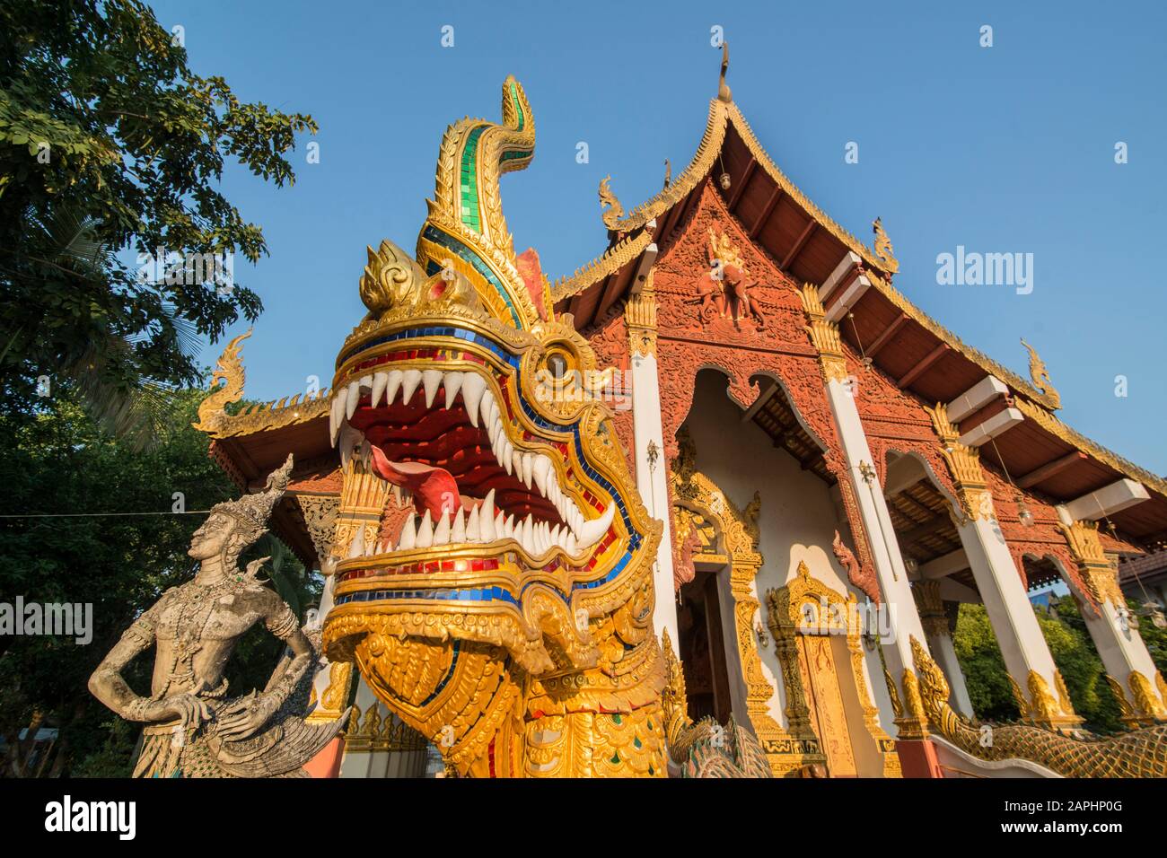 the Wat Wiang Kum Kam Temple in the city of Chiang Mai at north ...
