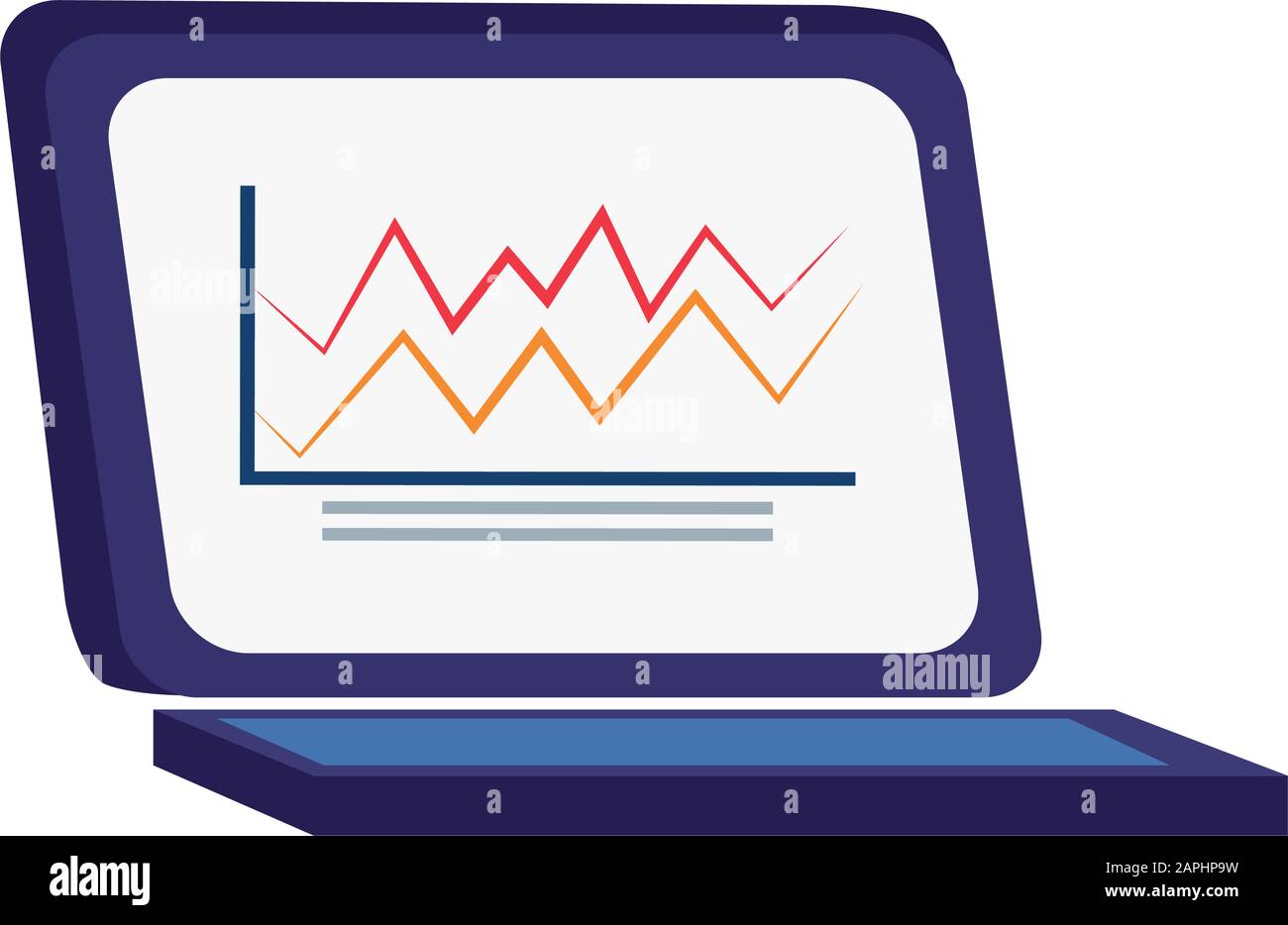 laptop computer with graphic chart Stock Vector Image & Art - Alamy