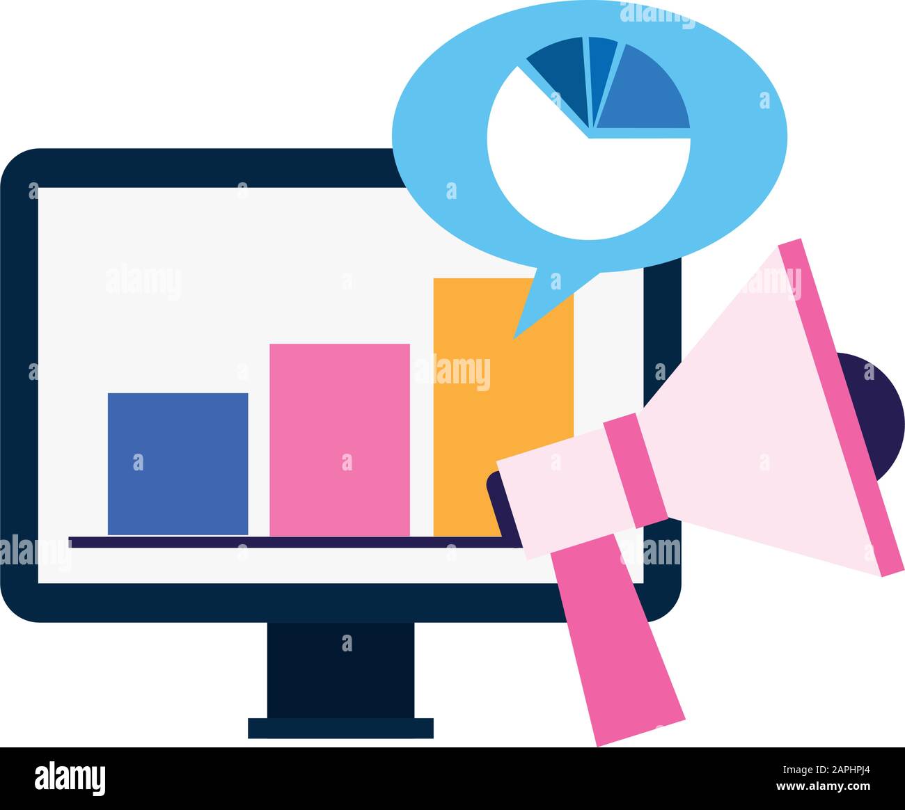 computer and megaphone icon, colorful design Stock Vector Image & Art ...