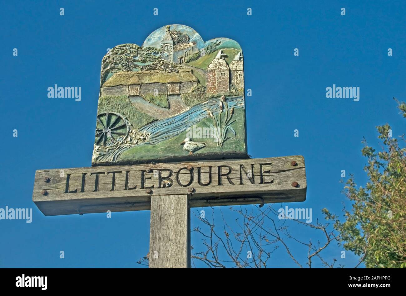 Littlebourne Village Sign Kent Stock Photo - Alamy