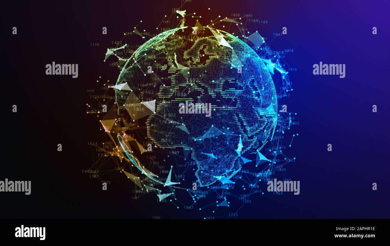 Earth Globe. Background with Light Effect. Global International Connectivity Background. 3D ...