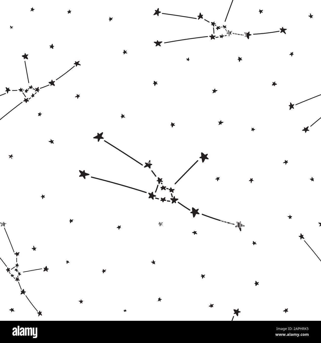 Constellation stars set horoscope decoration seamless pattern Stock ...