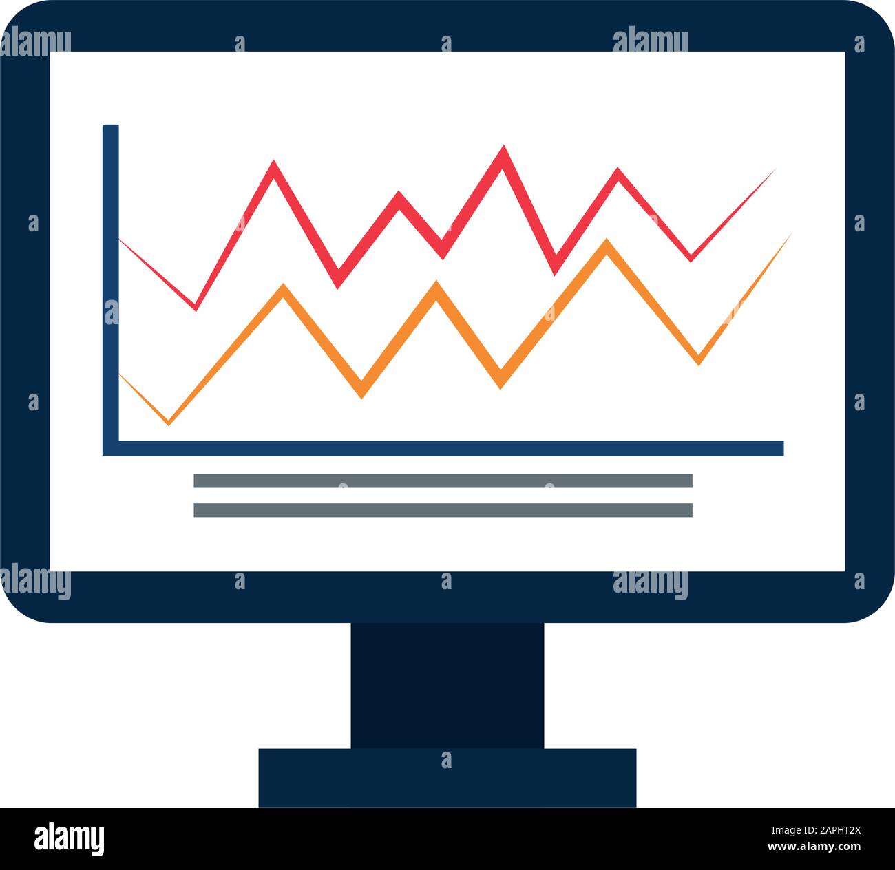 computer with graphic chart icon Stock Vector Image & Art - Alamy