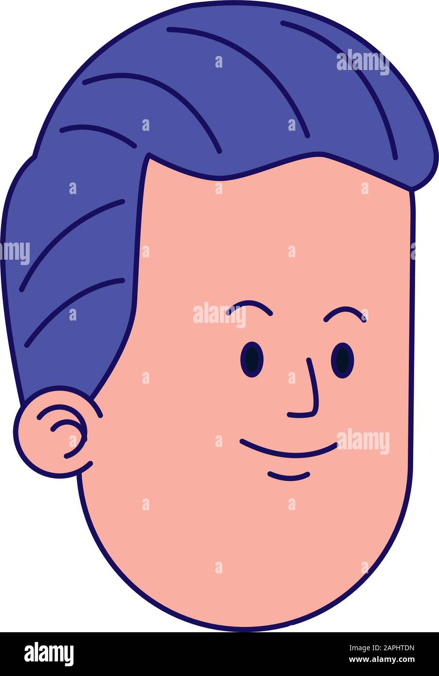 cartoon man with purple hair icon, colorful design Stock Vector Image ...
