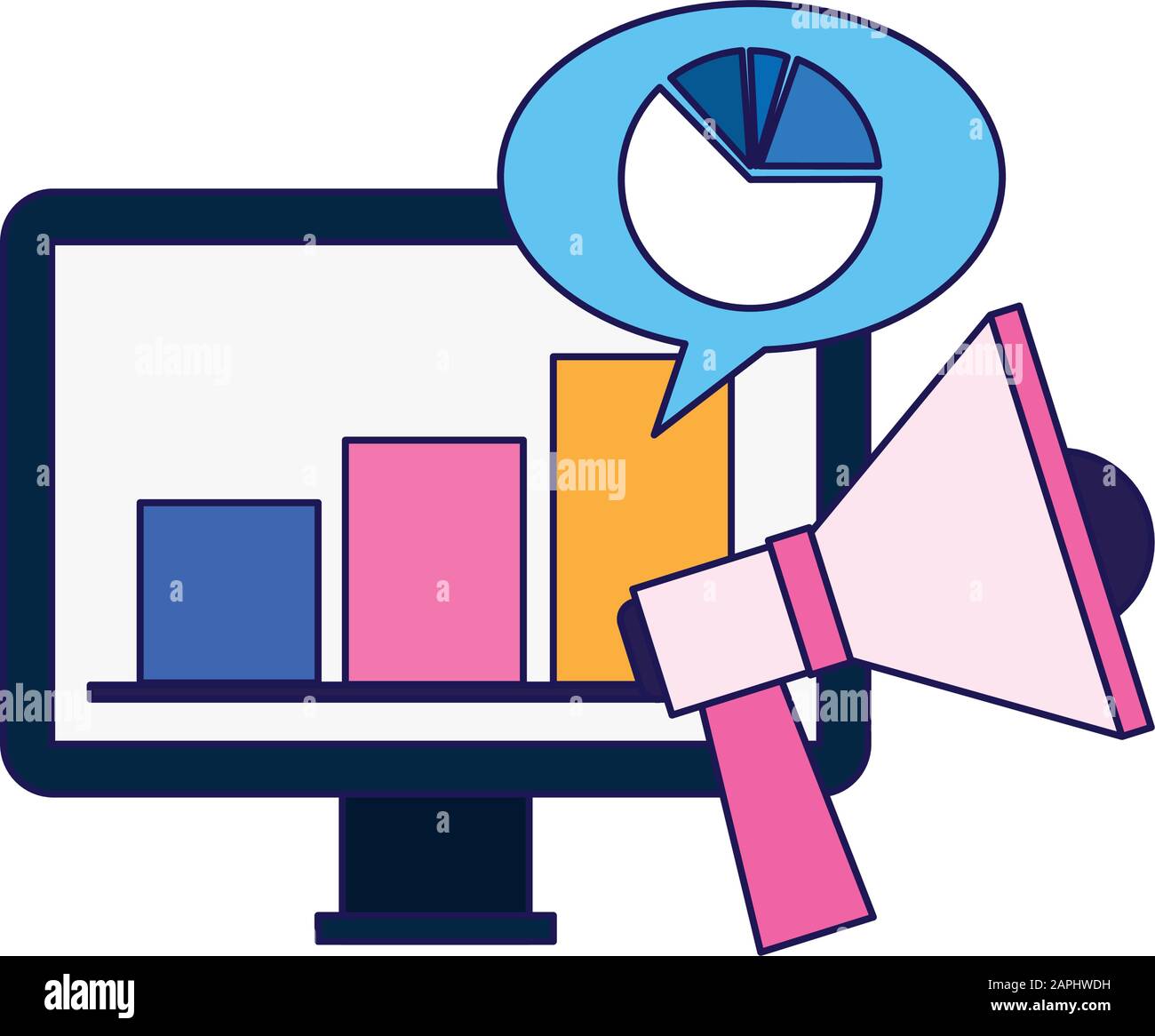 computer and megaphone icon Stock Vector Image & Art - Alamy