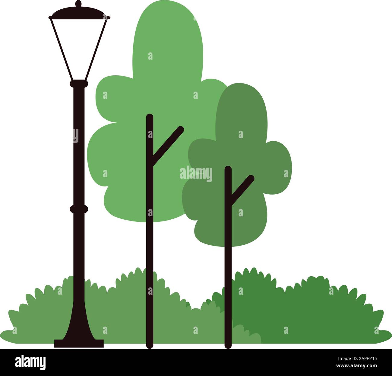trees and street lamp icon, colorful design Stock Vector Image & Art ...