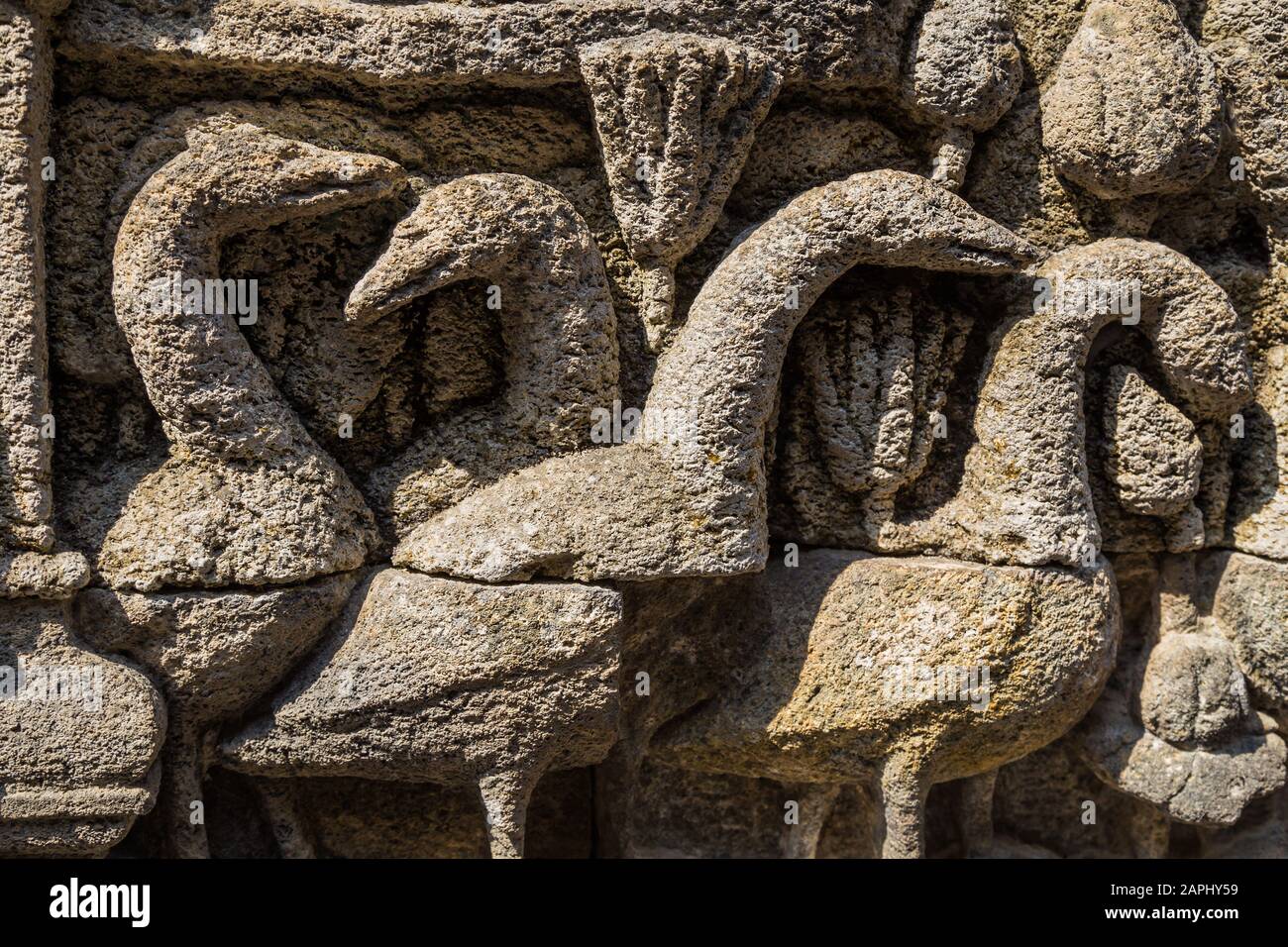 Details of Ancient Buddhist temple of Borobudur, in Magelang, Central ...