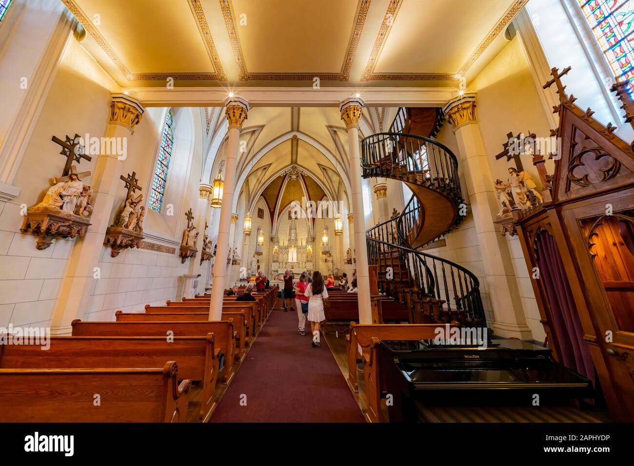 Santa Fe, OCT 6: Helix-shaped spiral staircase of the famous Loretto ...
