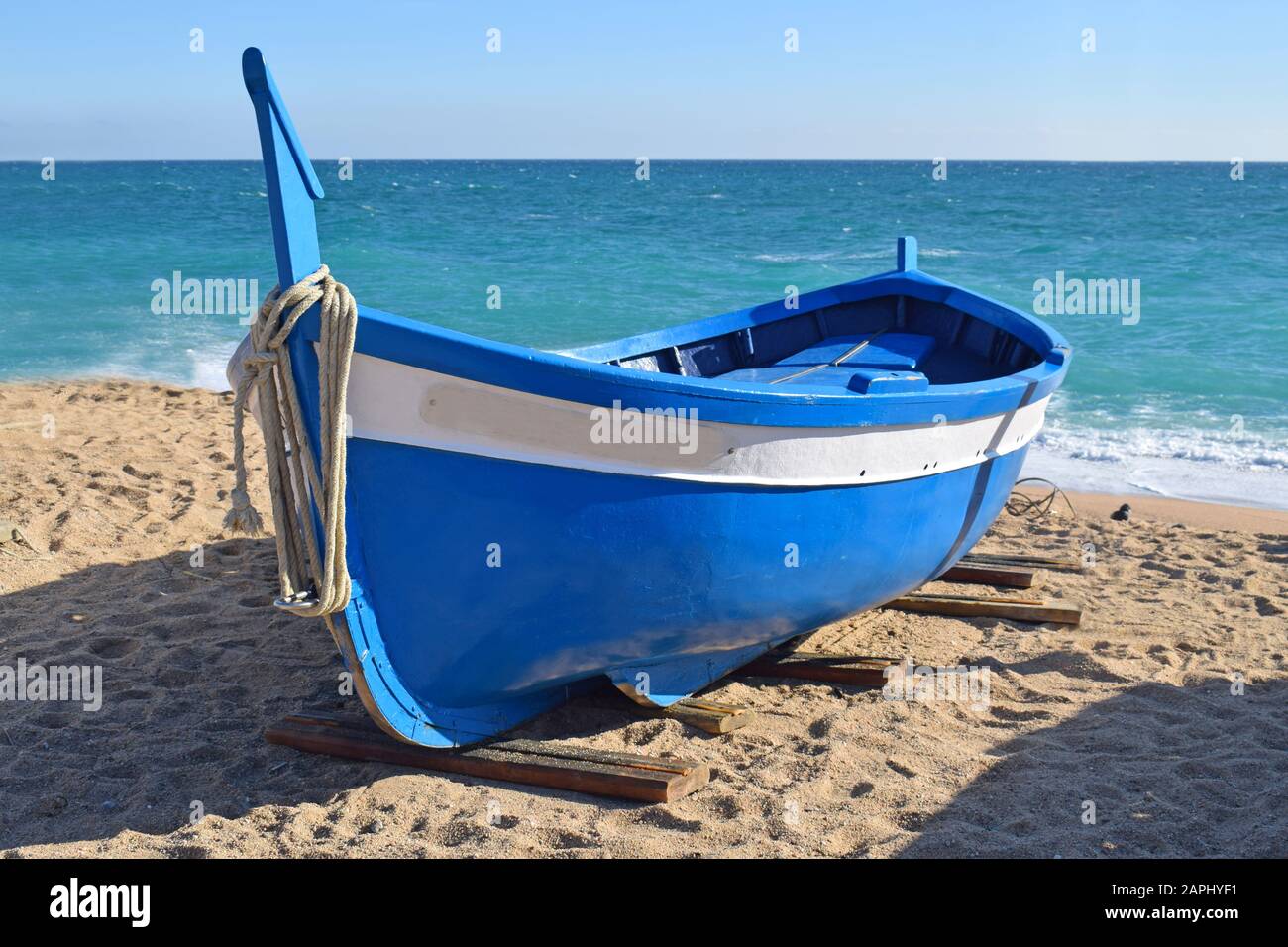 boats, ocean, sea, water, mediterranean, Boat in the sand, Mataro ...