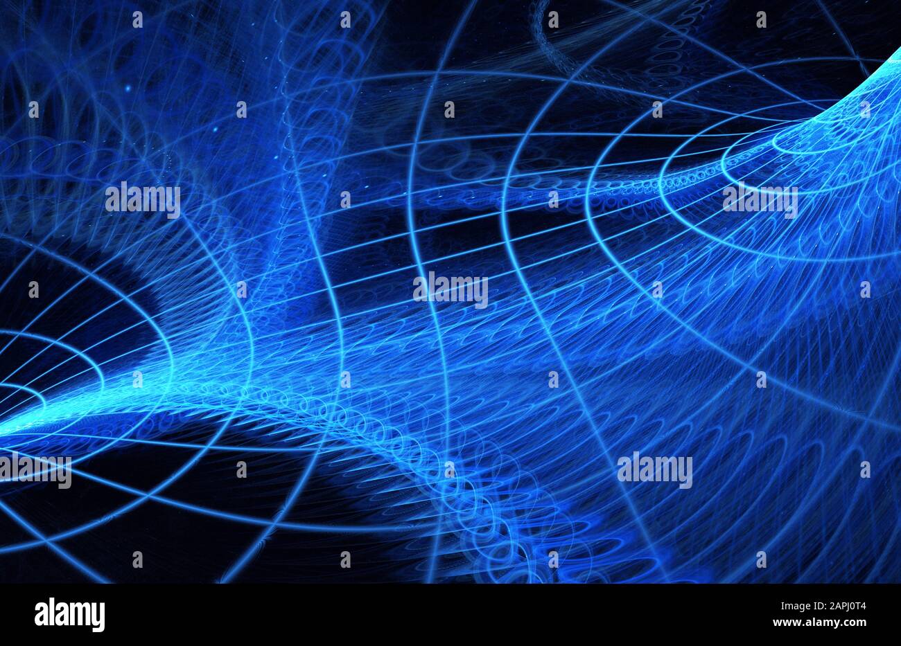 Dynamic curves ands blur pattern. Fractal graphics. Science and ...