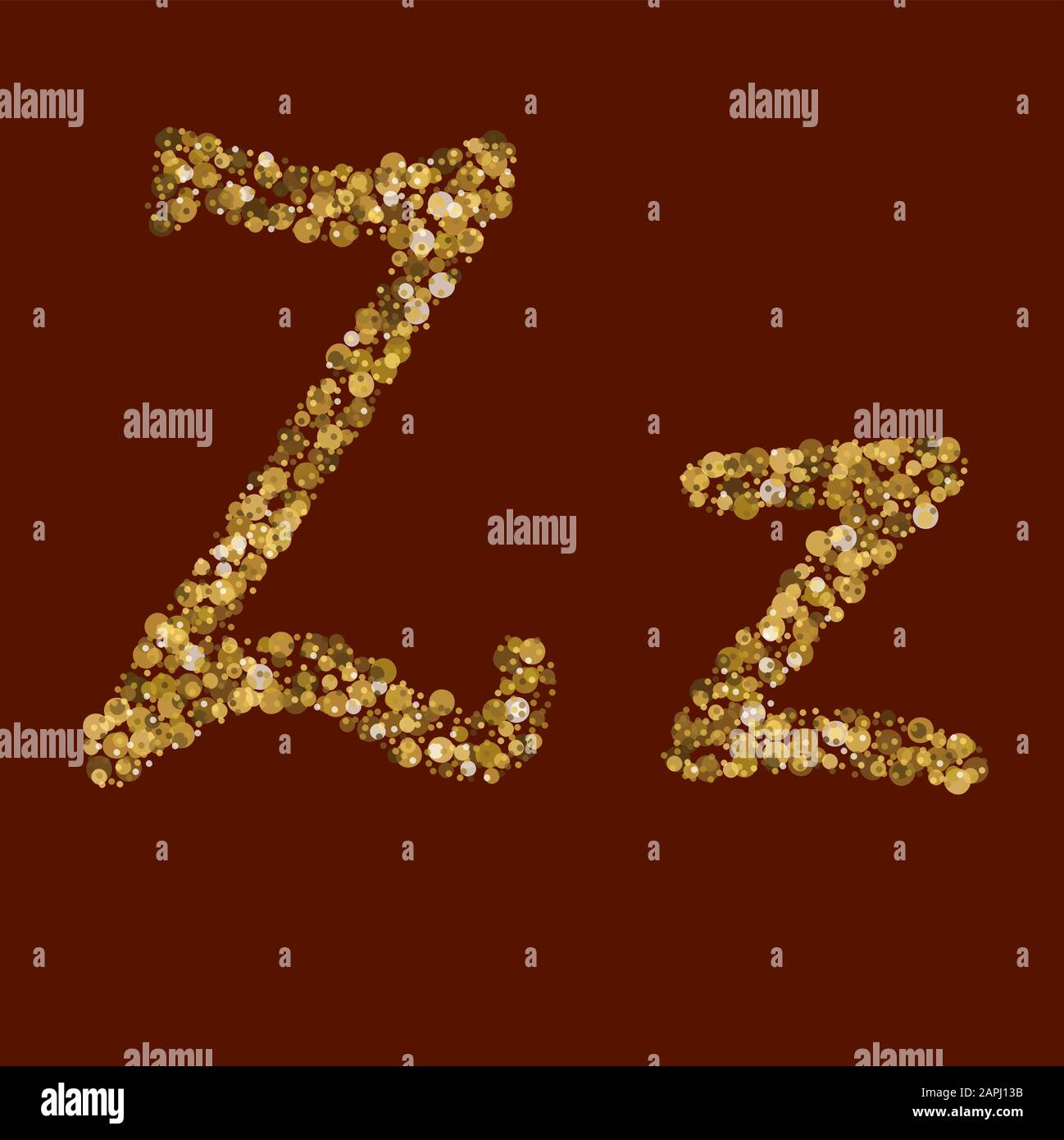 Liquid gold idea. Net latin alphabet. Handwritten, modern. Vector ABC ...