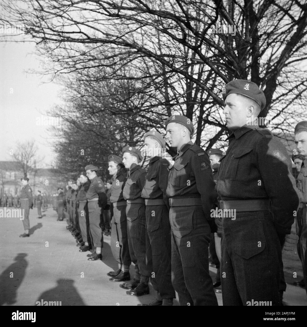 Prince Bernhard visits Dutch troops at their army base in Great Britain ...