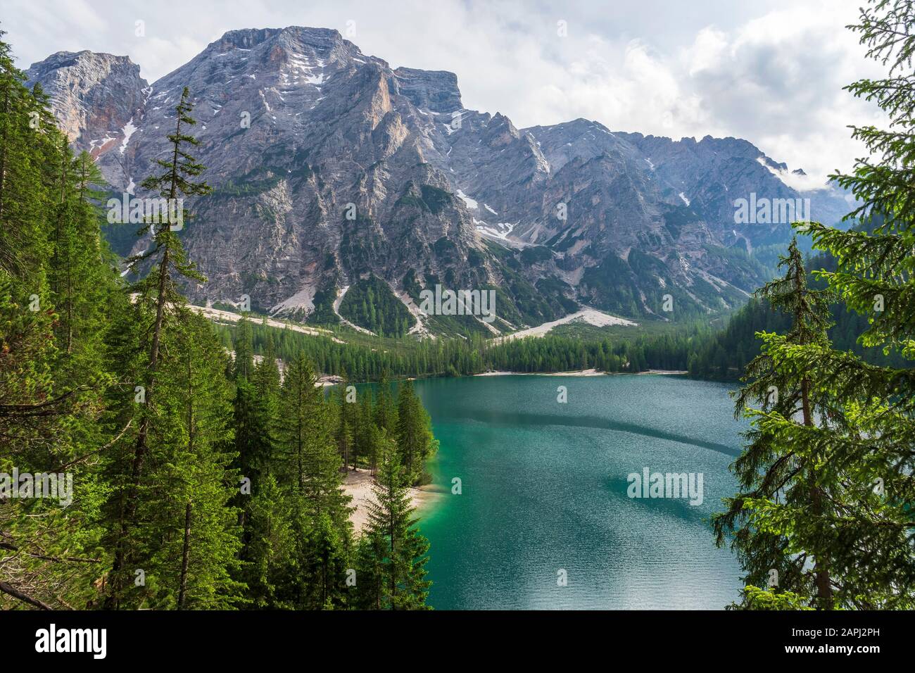Lago di Braies, beautiful lake in the Dolomites Stock Photo - Alamy