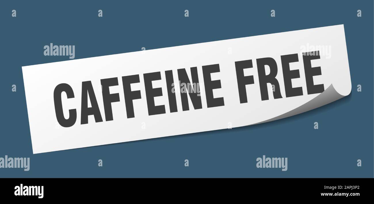 caffeine free sticker. caffeine free square sign. caffeine free. peeler ...
