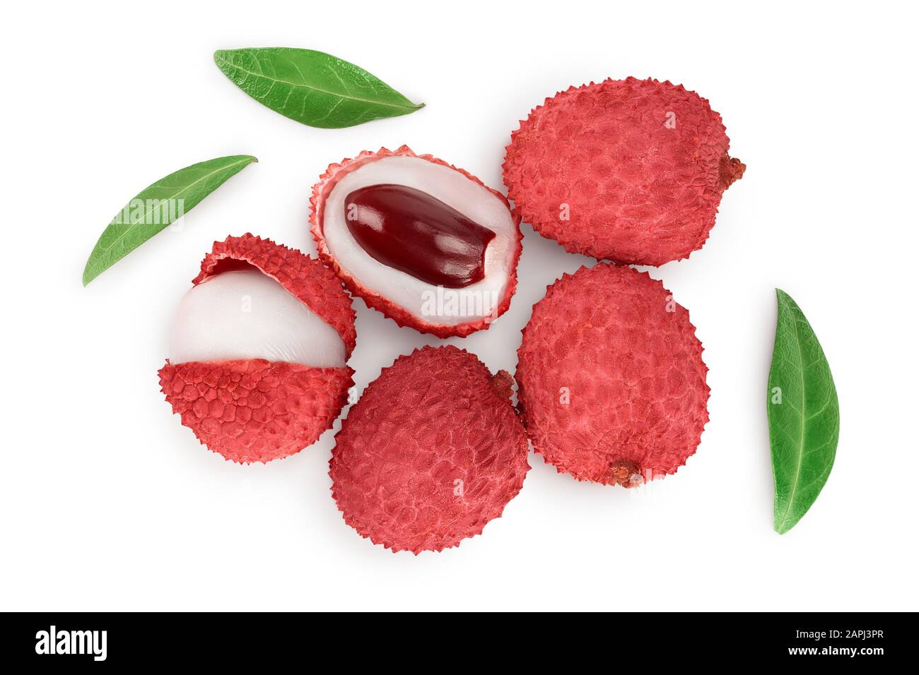 lychee fruit isolated on white background with clipping path and full ...